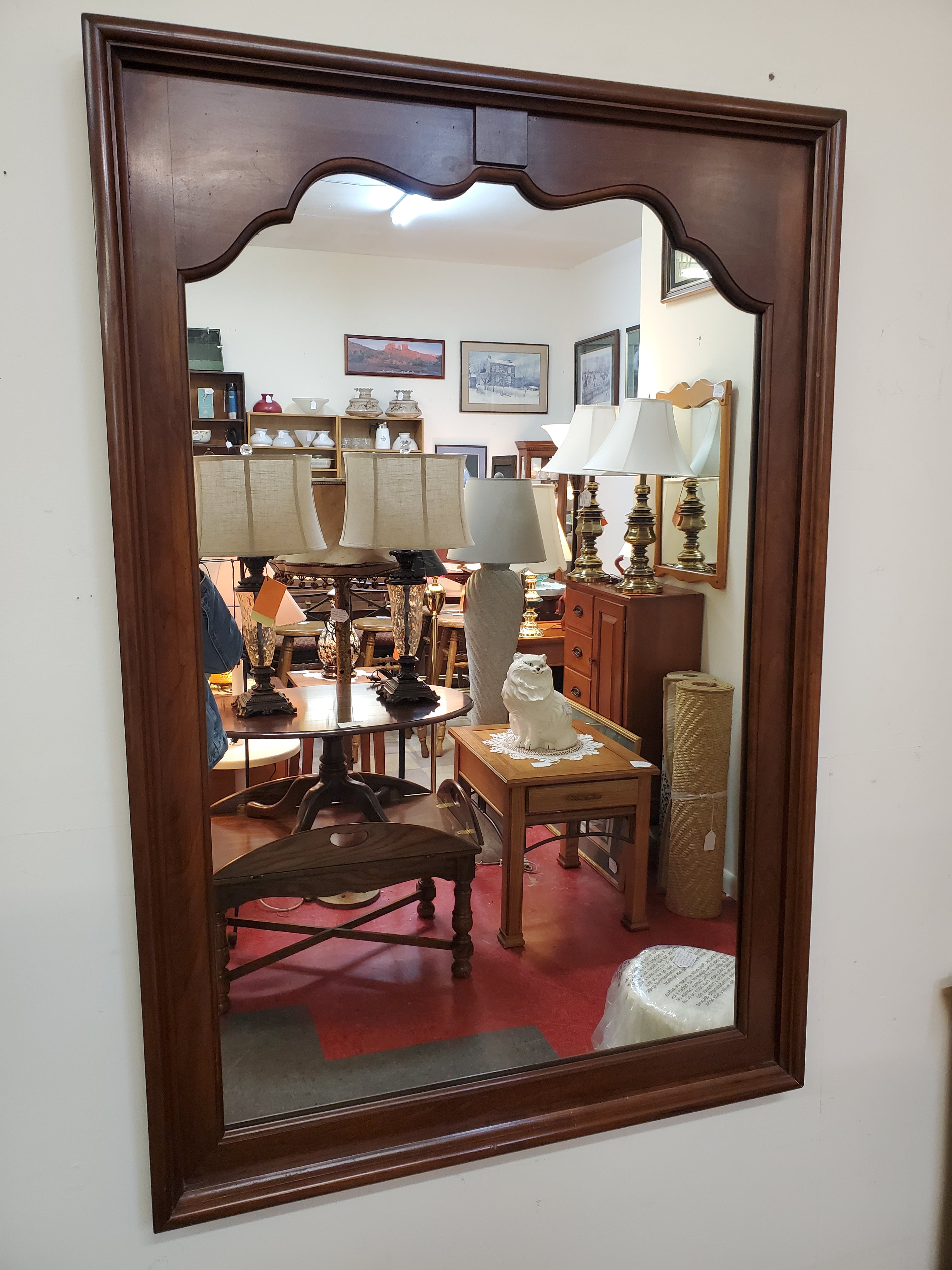 Vintage Solid Cherry Wall Mirror – Antiques To Present